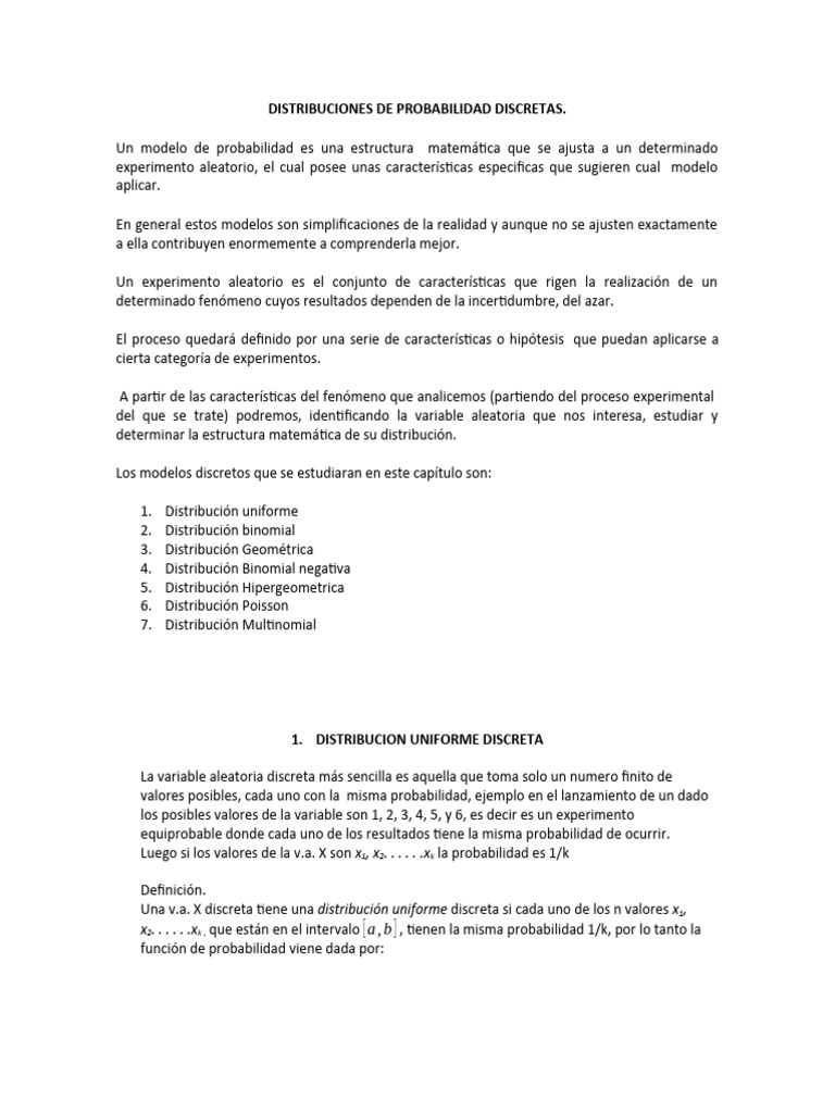 MODULO DISTRIBUCIONES DISCRETAS (1) | PDF | Distribución de ...