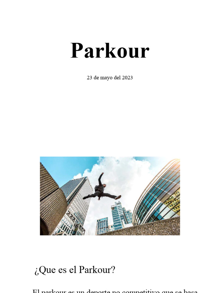 Historia y Fundamentos del Parkour | PDF