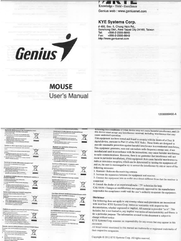 Genius Mouse User Manual | PDF
