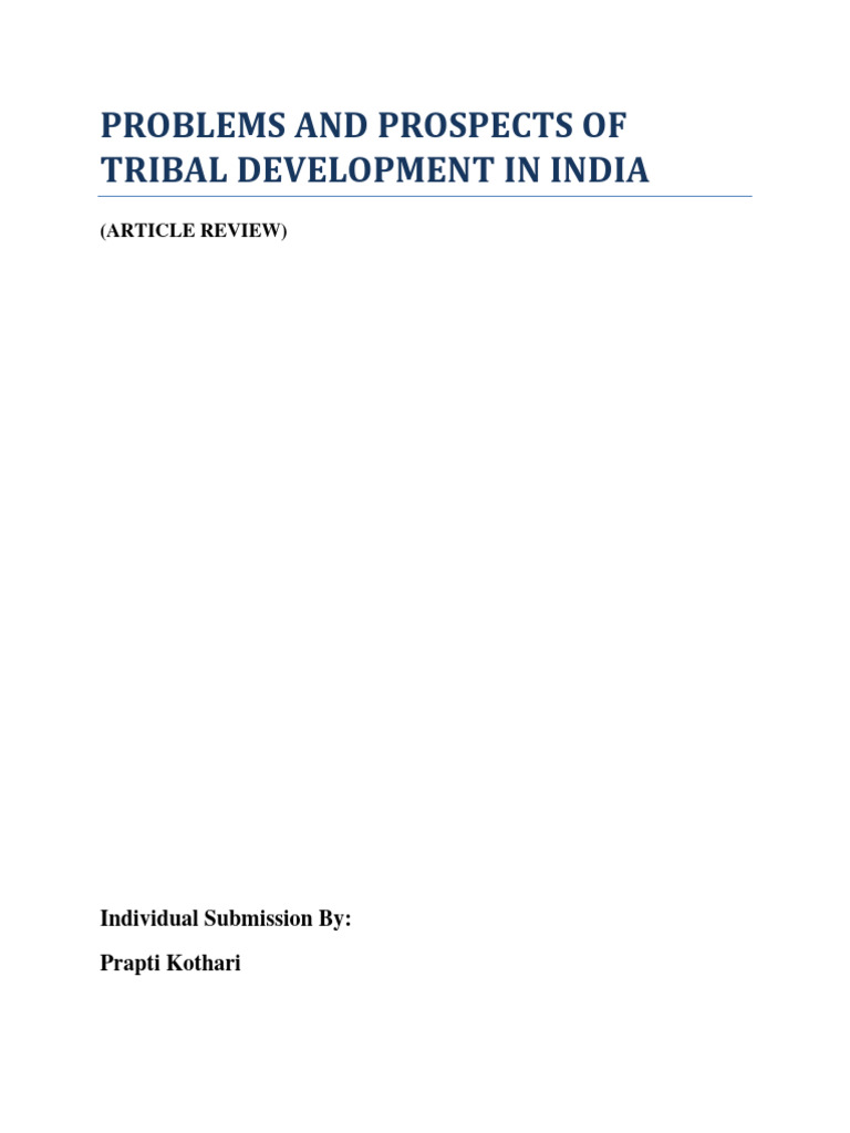 Problems and Prospects of Tribal Development in India | PDF | Tribe ...