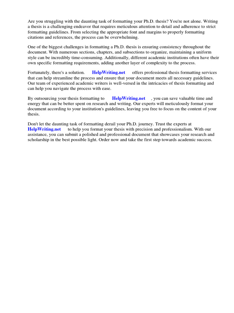 How To Format A PHD Thesis | PDF | Thesis