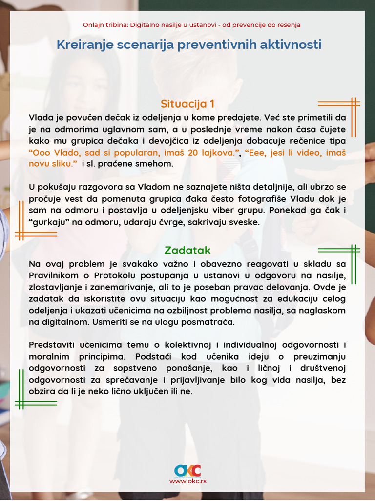 Kreiranje Scenarija Preventivnih Aktivnosti | PDF