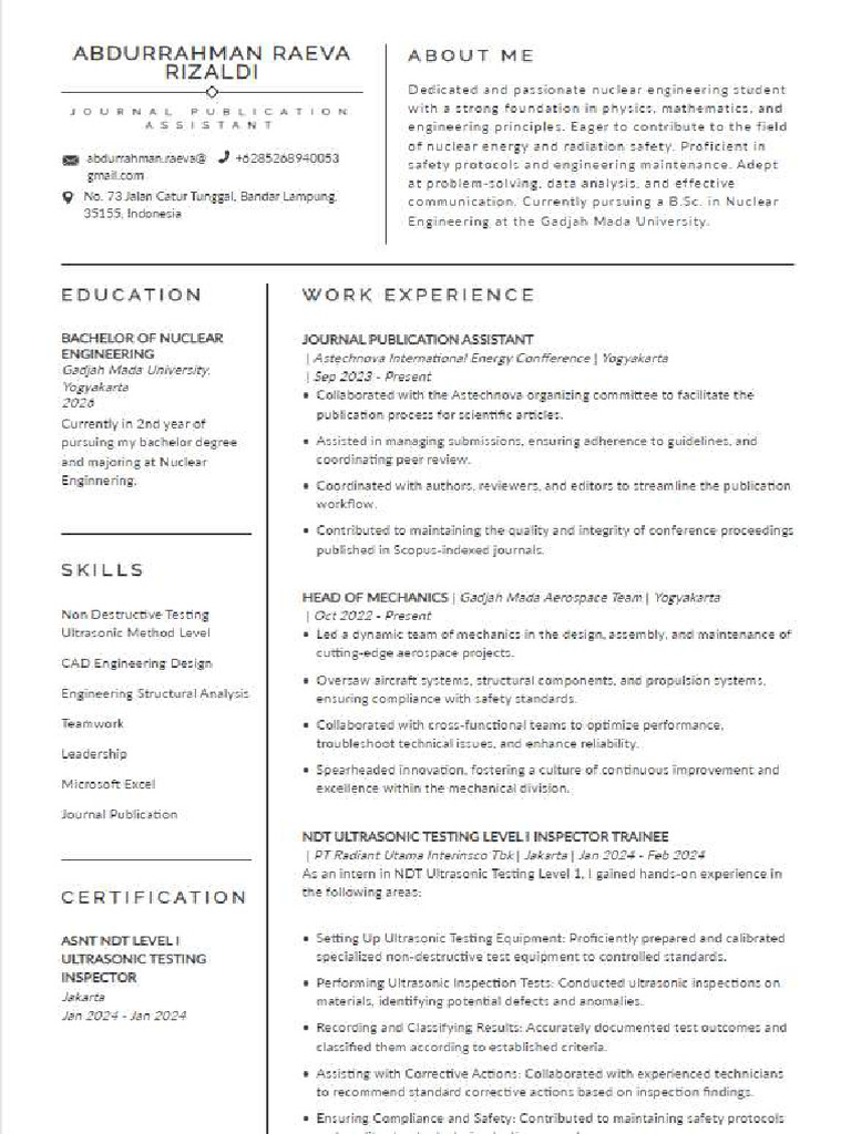 CV - Abdurrahman Raeva Rizaldi | PDF