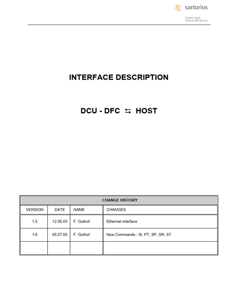 Sartorius Manual Dcu-host Interface 1_6 | PDF | Parameter (Computer Programming) | String ...