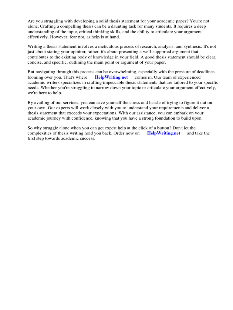 How Do I Develop A Good Thesis Statement | PDF | Essays | Thesis