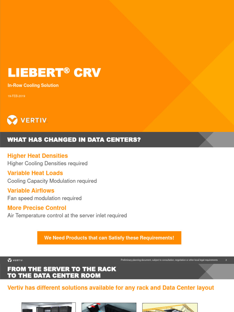 Liebert CRV: In-Row Cooling Solution | PDF | Data Center | Equipment
