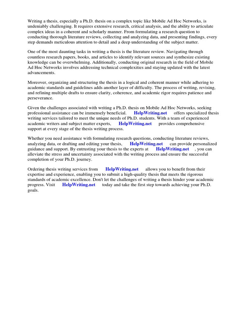 Phd Thesis Mobile Ad Hoc Networks Pdf Wireless Ad Hoc Network Computer Network
