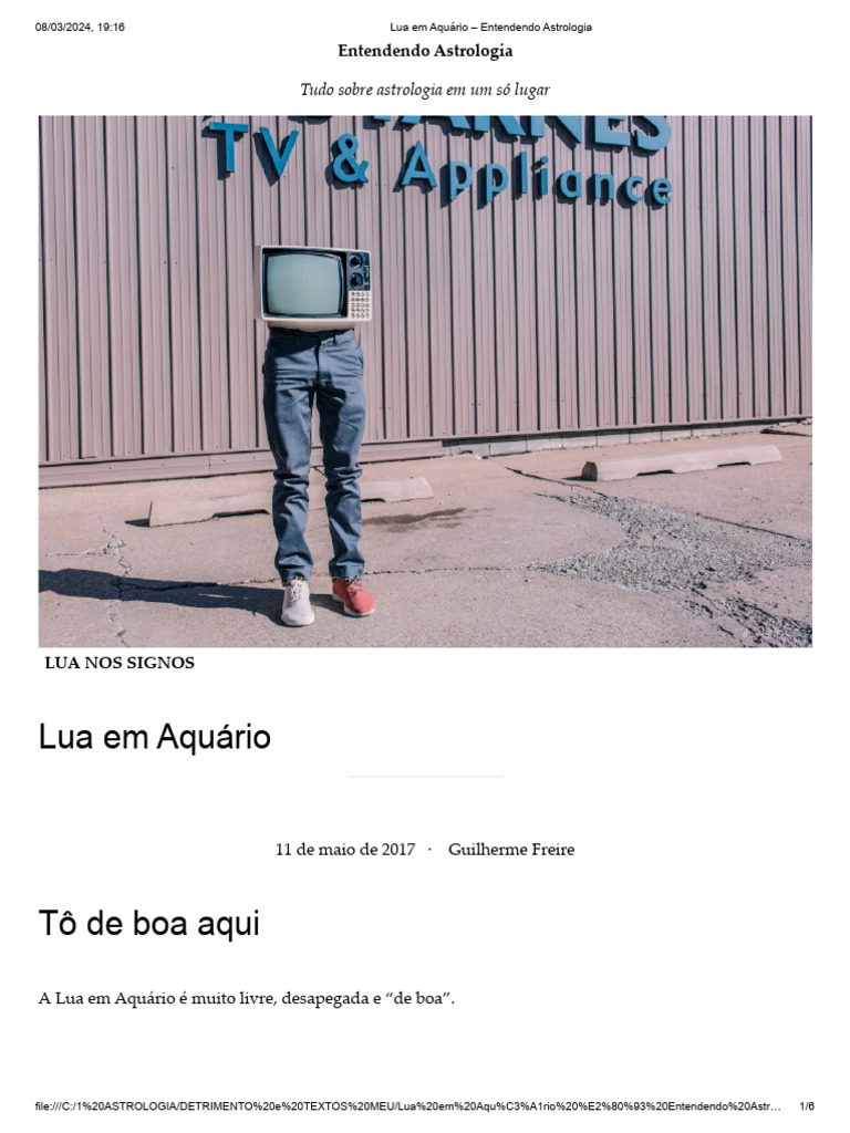 Características da Lua em Aquário | PDF