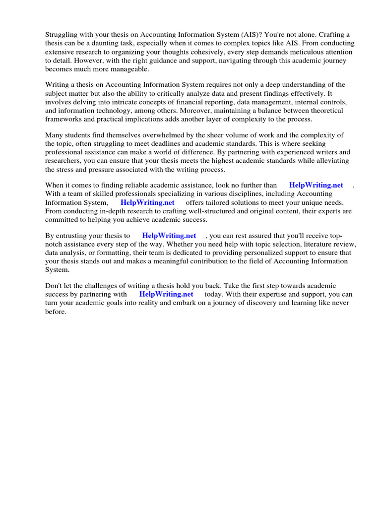 Sample Thesis Accounting Information System | PDF | Thesis | Accounting