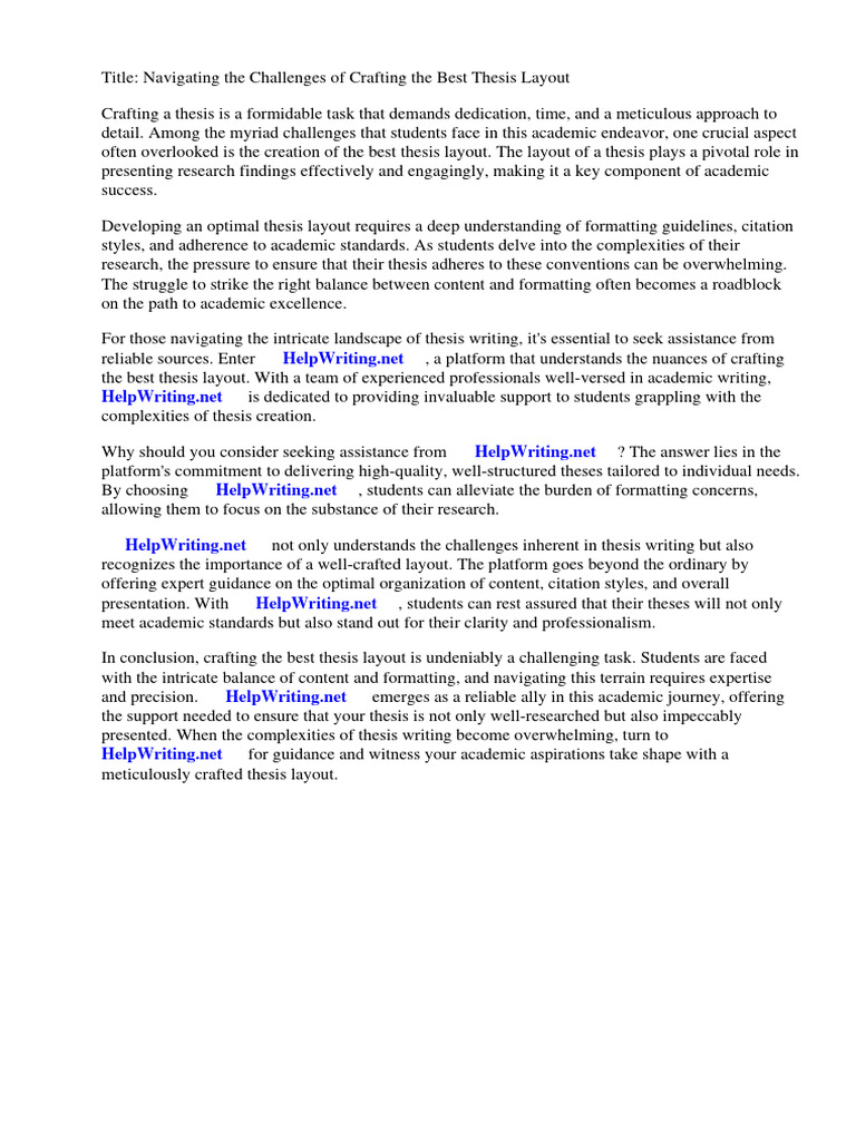 Best Thesis Layout | PDF | Thesis | Page Layout
