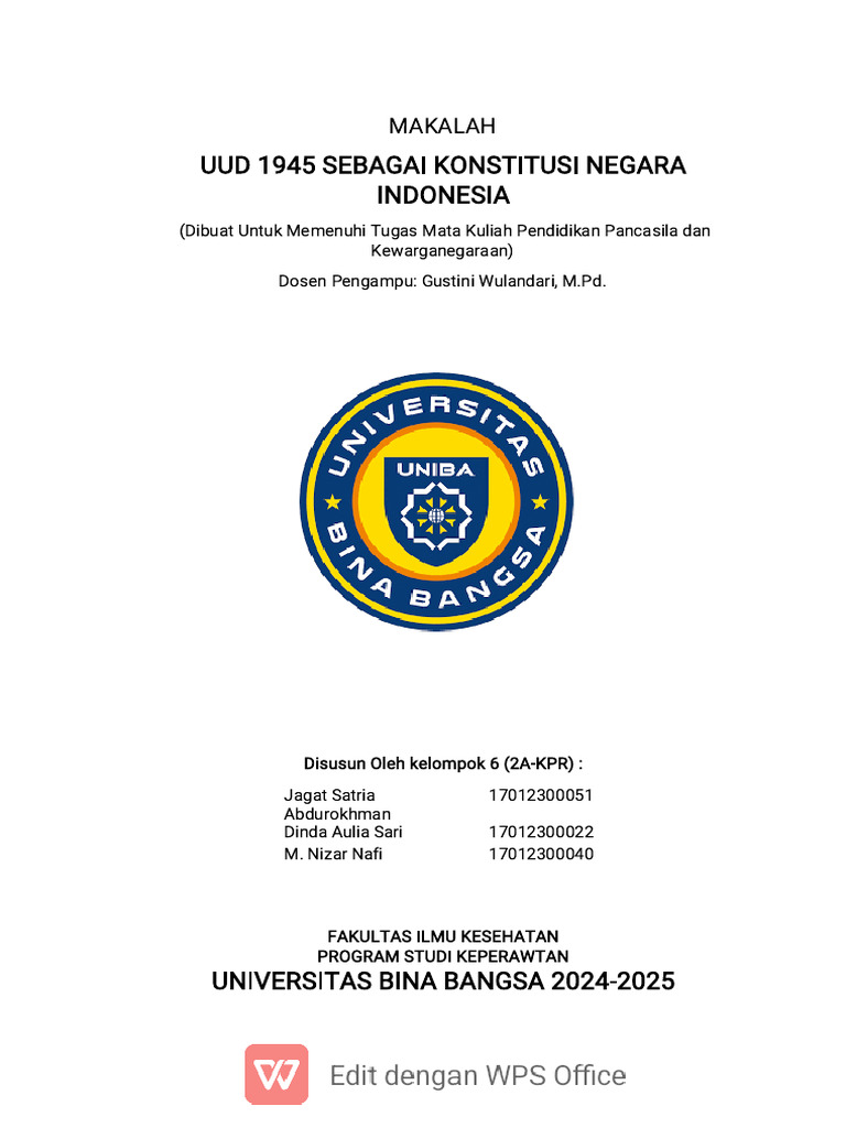 UUD 1945: Konstitusi Negara Indonesia | PDF | Politik | Perjalanan