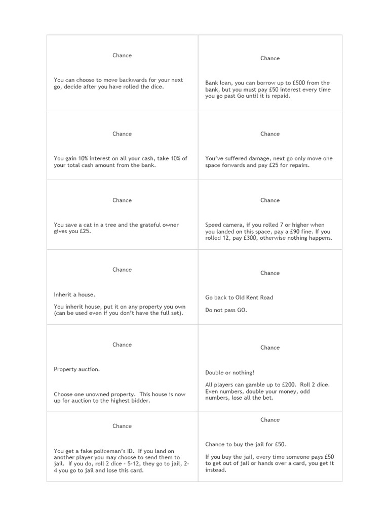 Monopoly-Chance-Cards | PDF