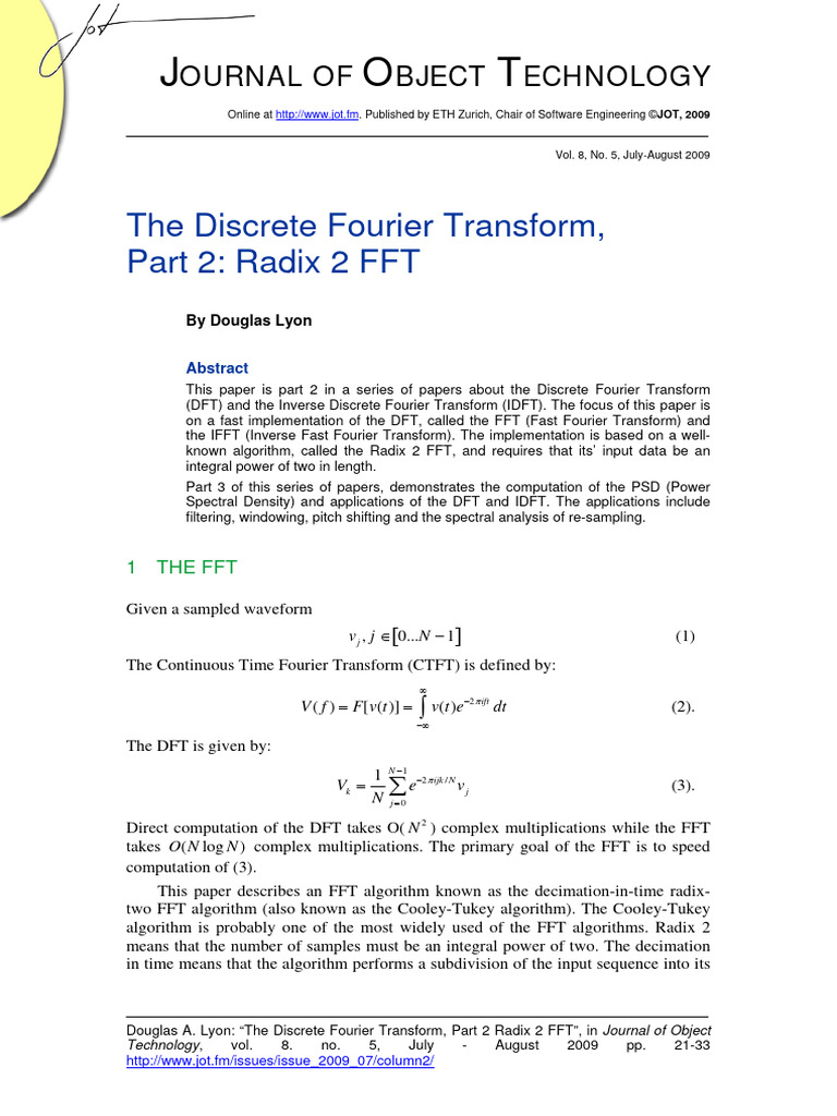 Column 2 | PDF | Fast Fourier Transform | Discrete Fourier Transform