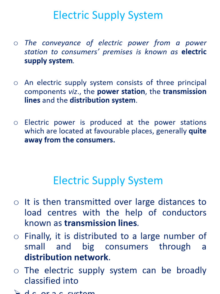 Overview of Electric Supply Systems | PDF | Electric Power Transmission ...
