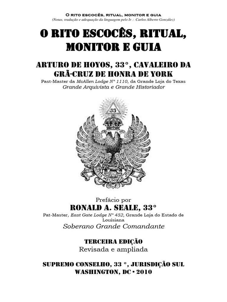 Rito Escocês, Ritual, Monitor e Guia | PDF | Loja Maçônica | Maçonaria