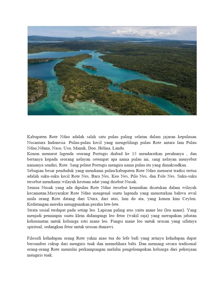 Sejarah dan Budaya Kabupaten Rote Ndao | PDF