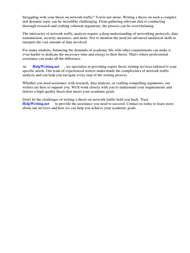 Thesis Network Traffic Pdf Computer Network Malware 