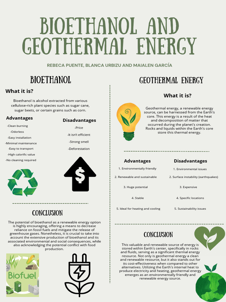 Bioethanol and Geothermal Energy | PDF | Renewable Energy | Geothermal ...