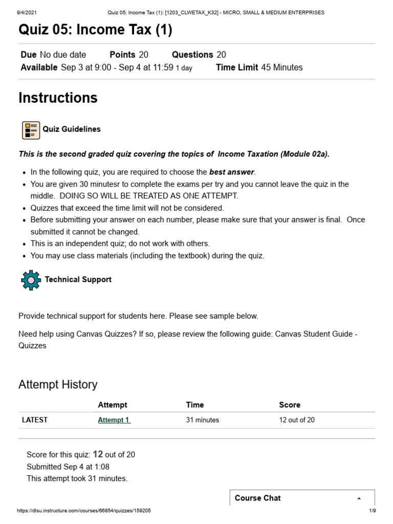 Quiz-5-Income-Tax | PDF | Income | Income Tax