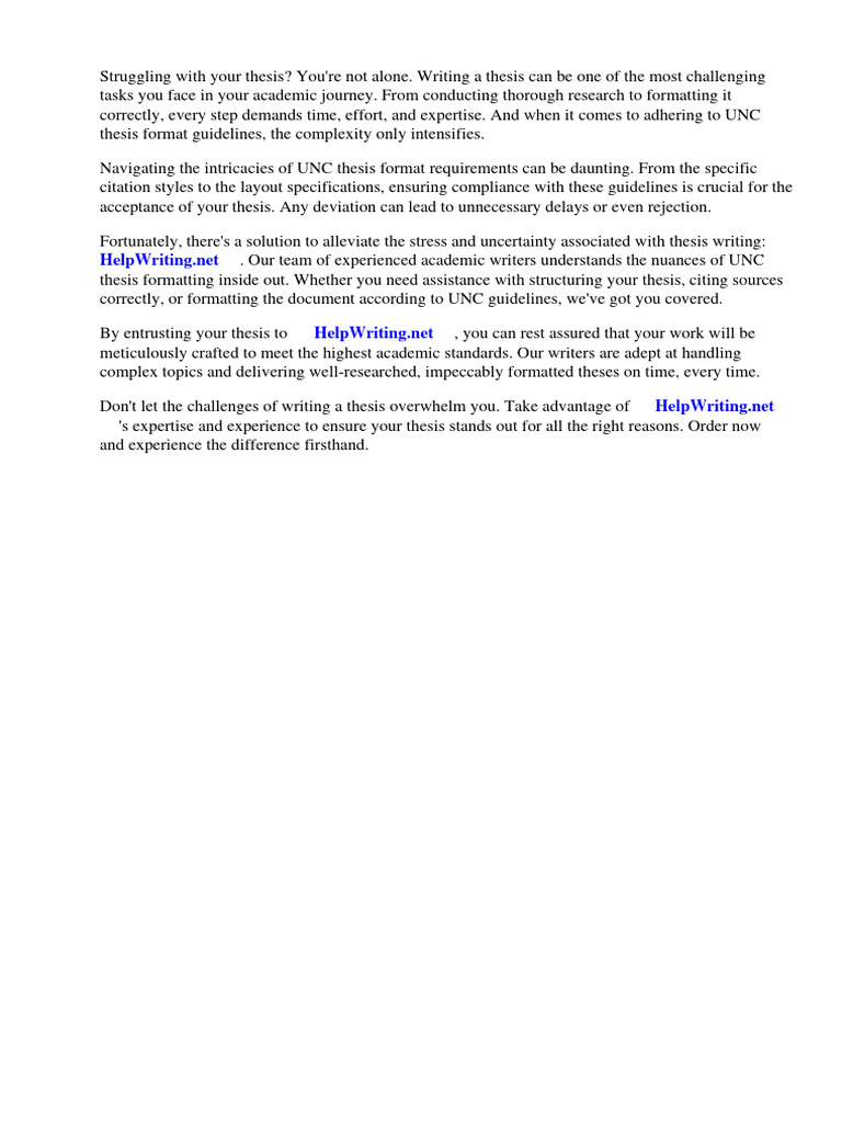 Unc Thesis Format | PDF | Thesis | Writing