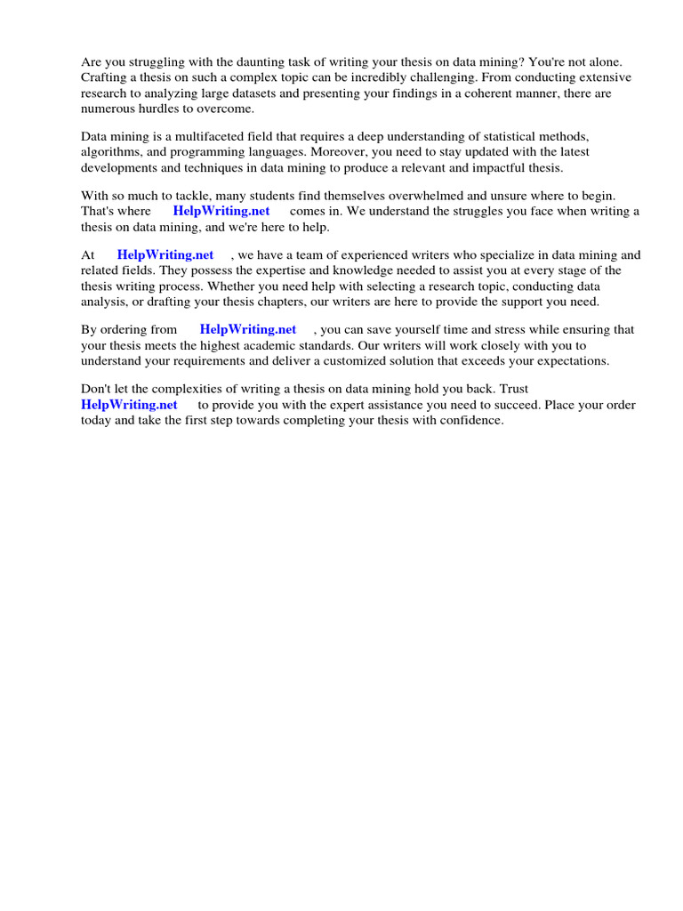 Sample Thesis Data Mining Pdf Data Mining Data
