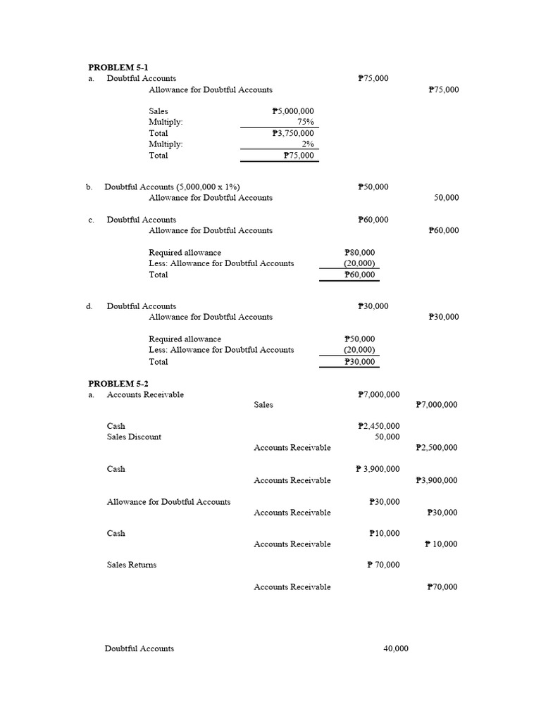 Chapter 5 - Intermediate Accounting Volume 1 | PDF | Bad Debt ...