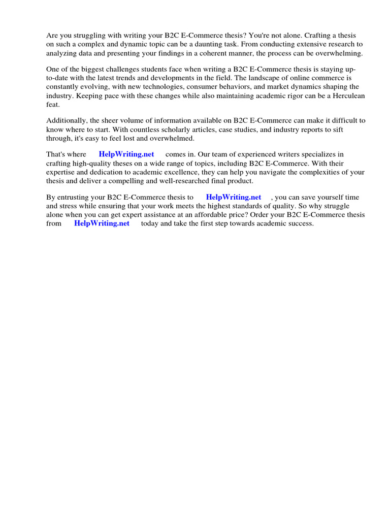 b2c E-Commerce Thesis | PDF | E Commerce | Retail