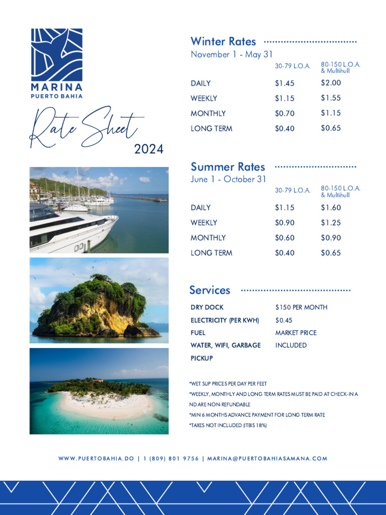 2023-2024 Marina Rate Sheet | PDF