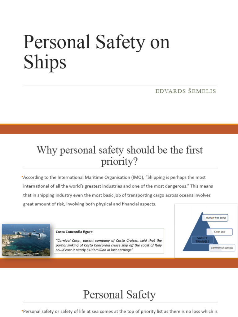 Personal Safety Priorities on Ships | PDF | Personal Protective ...