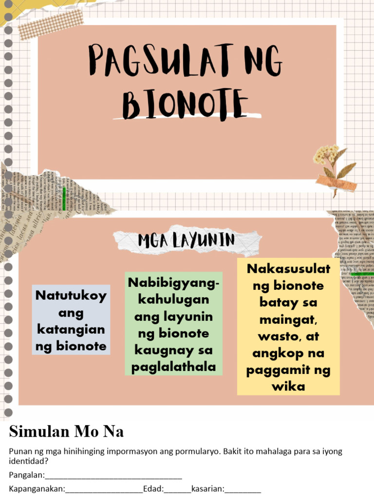 Solution Pagsulat Ng Bionote Ppt Studypool - Coronatodays