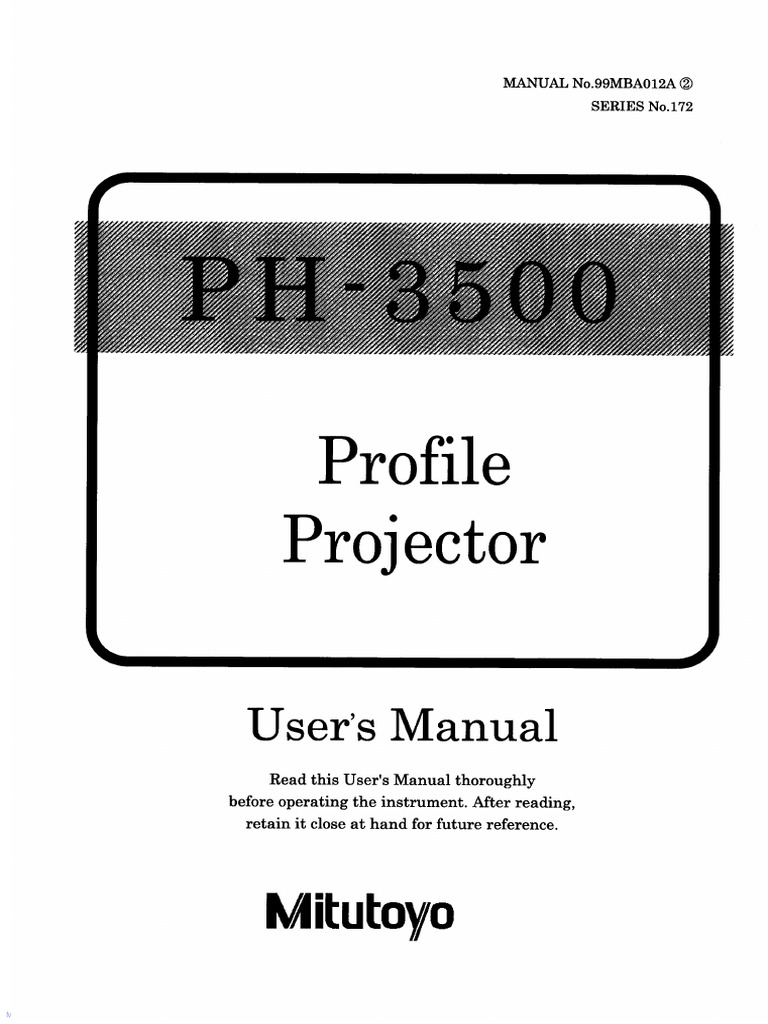 Manual Mitutoyo PH-3500 | PDF