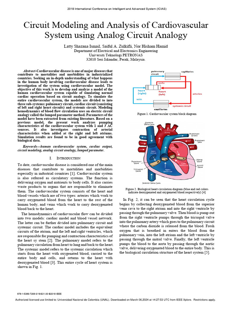 Circuit Modeling and Analysis of Cardiovascular System Using Analog Circuit Analogy | PDF ...