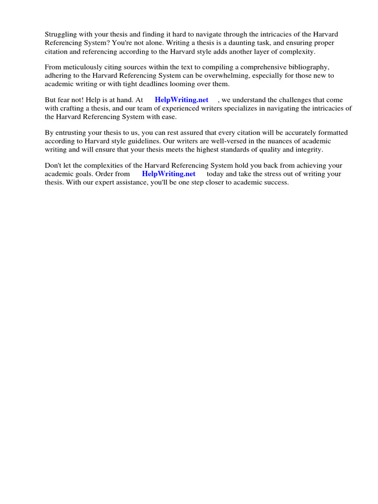 Harvard Referencing System Thesis | PDF | Citation | Thesis