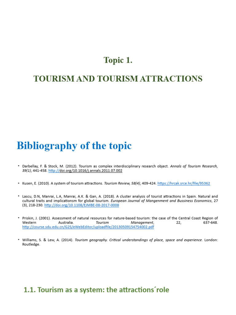 Tourism and Tourism Attractions | PDF | Tourism | Systems Theory