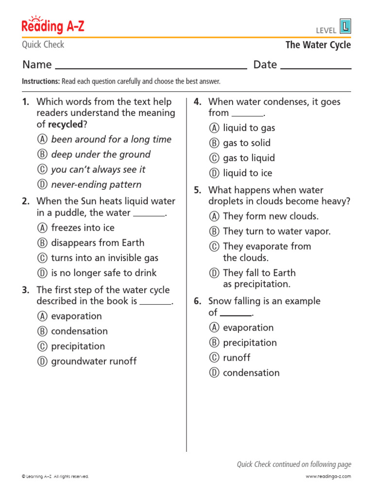 Raz cqll31 Watercycle | PDF | Water Cycle | Water