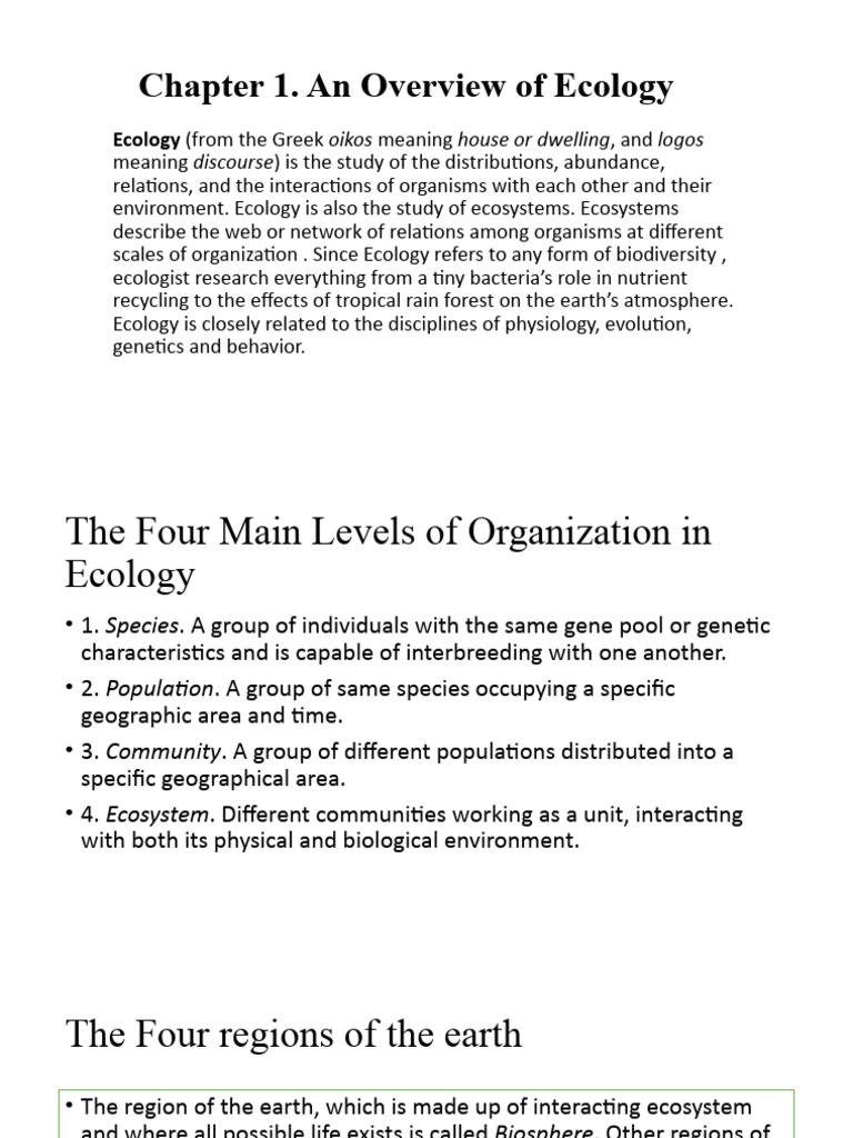 Introduction to Ecology & Ecosystems | PDF | Acid | Ecosystem