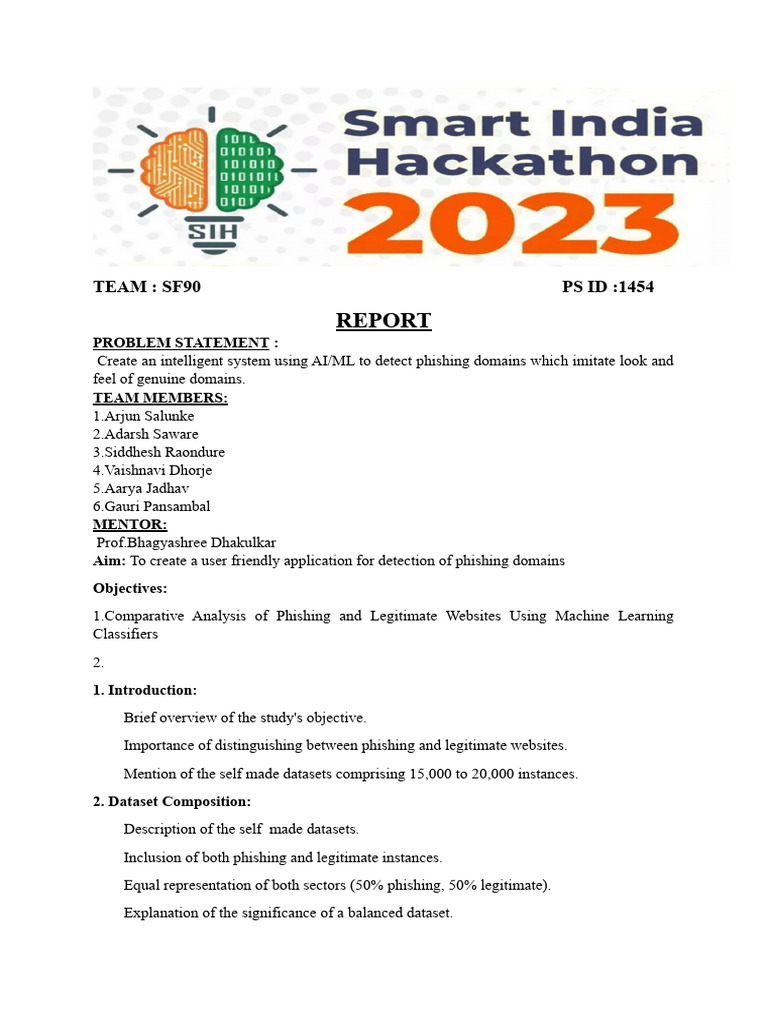 Final Report SIH | PDF | Graphical User Interfaces | Command Line Interface