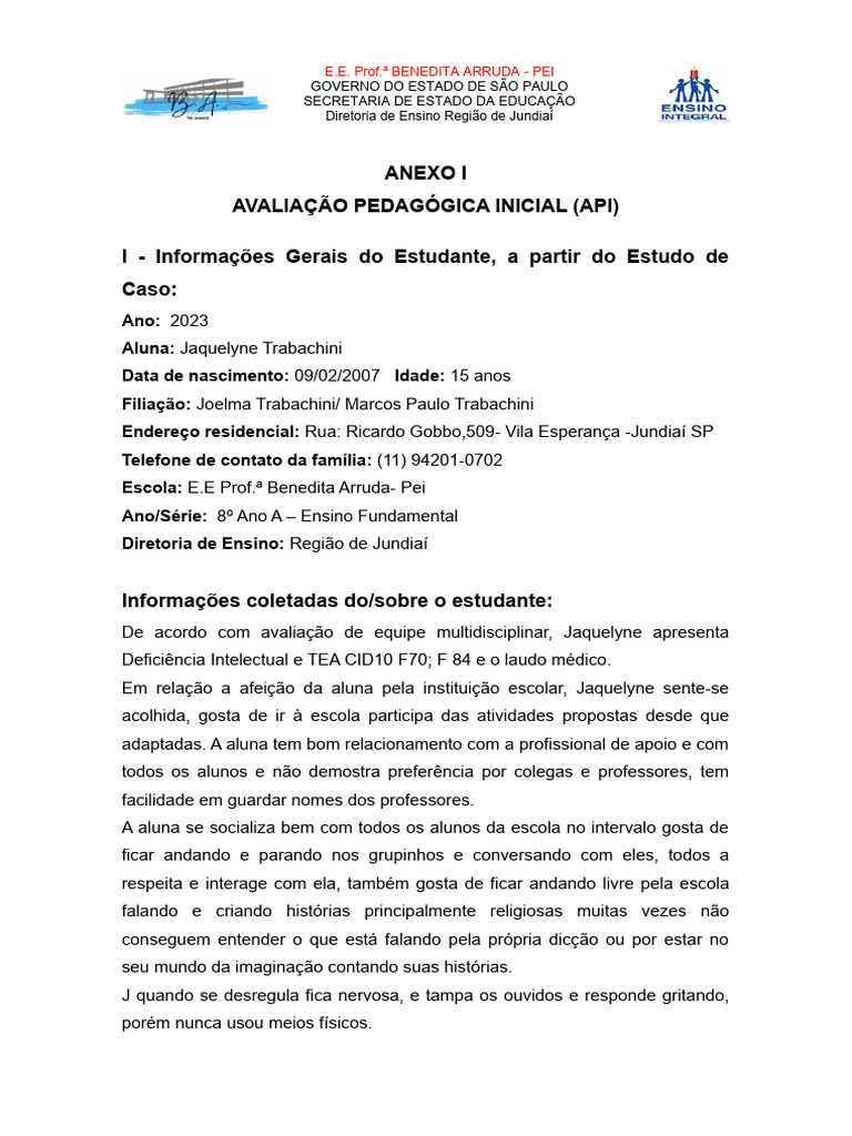 Jaquelyne | PDF | Educação Especial | Pedagogia