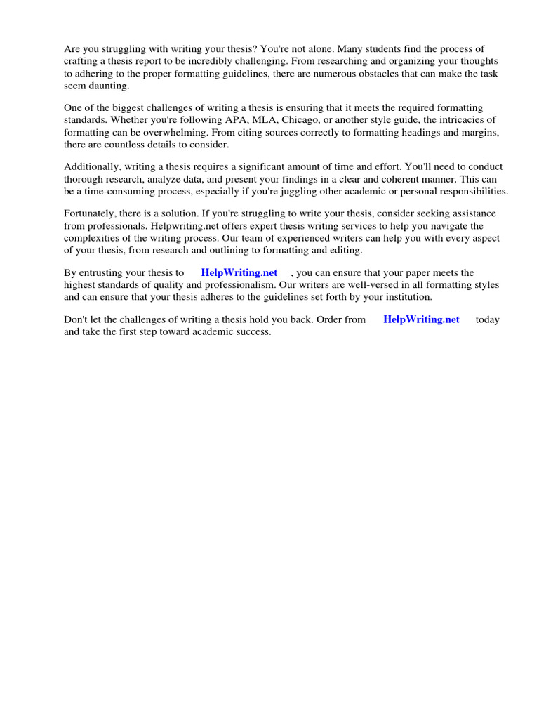 Format of Thesis Report Writing | PDF | Thesis | Essays