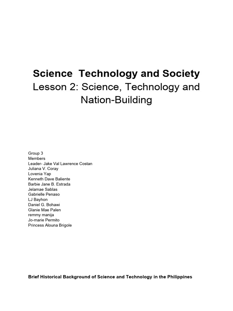 STS Group 3 | PDF | Science | Science, Technology, Engineering, And Mathematics