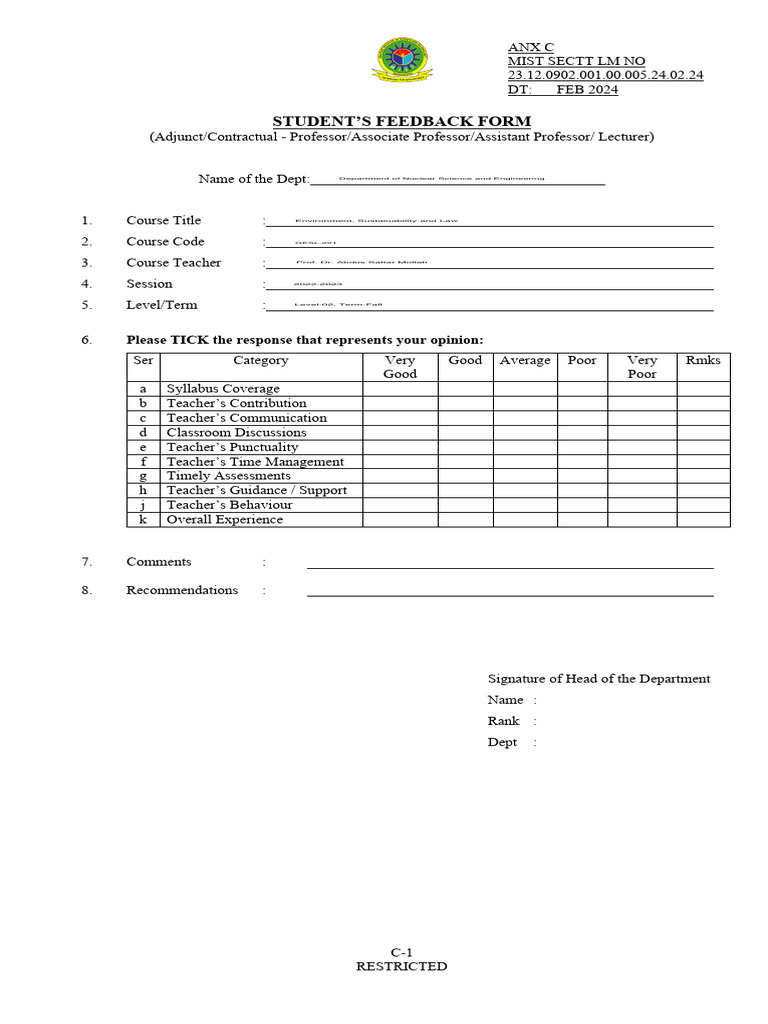 Adjunct-Contractual Assesment Form | PDF