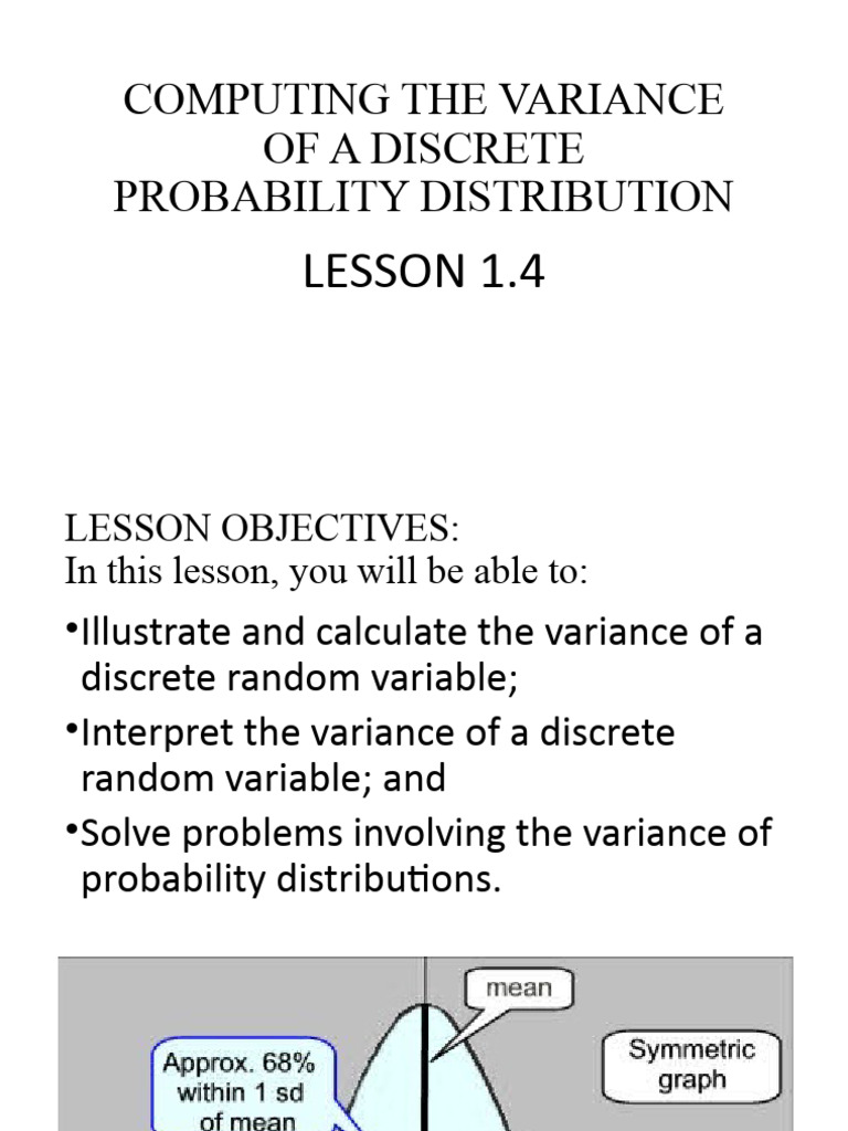 Computing The Variance of A Discrete Probability Distribution | PDF ...