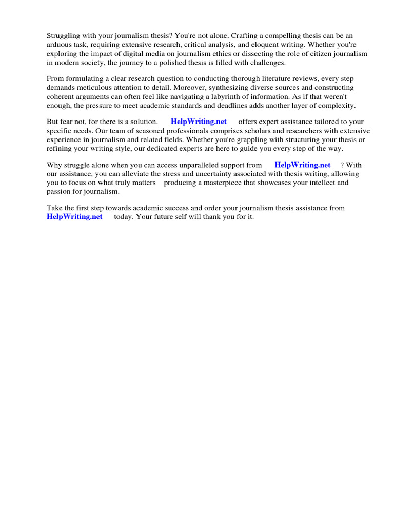 Journalism Thesis Examples | PDF | Journalism | Mass Media