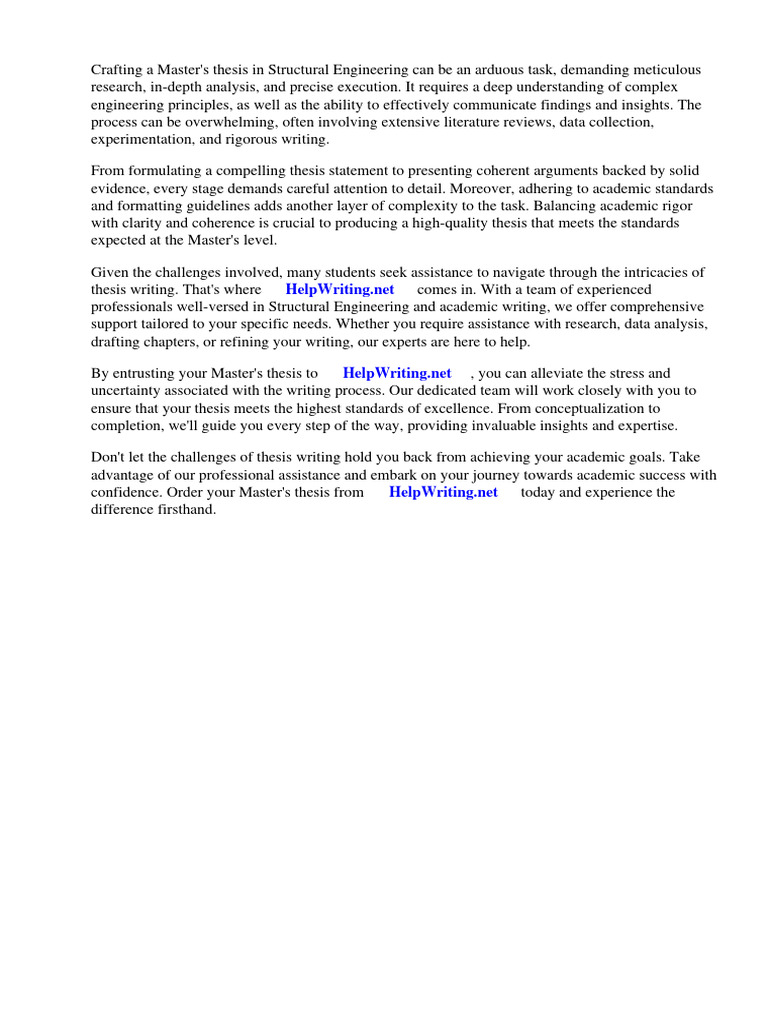 Master Thesis Structural Engineering | Download Free PDF | Thesis | Physical Sciences