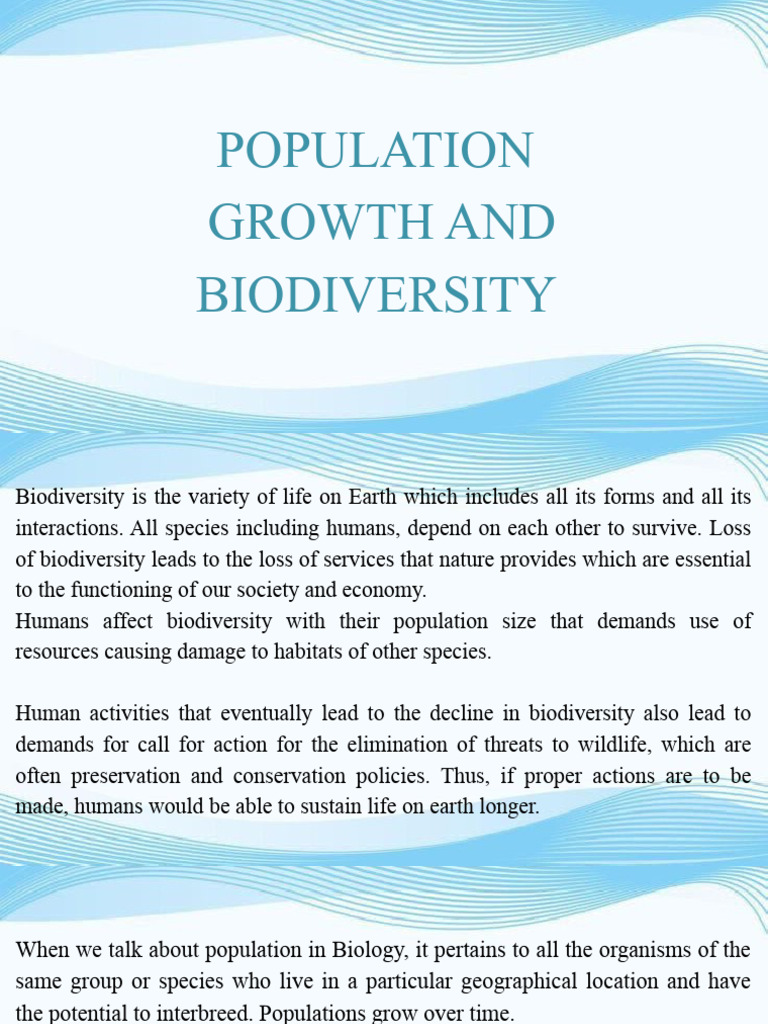 Population Growth and Biodiversity Impact | PDF | Predation | Biodiversity
