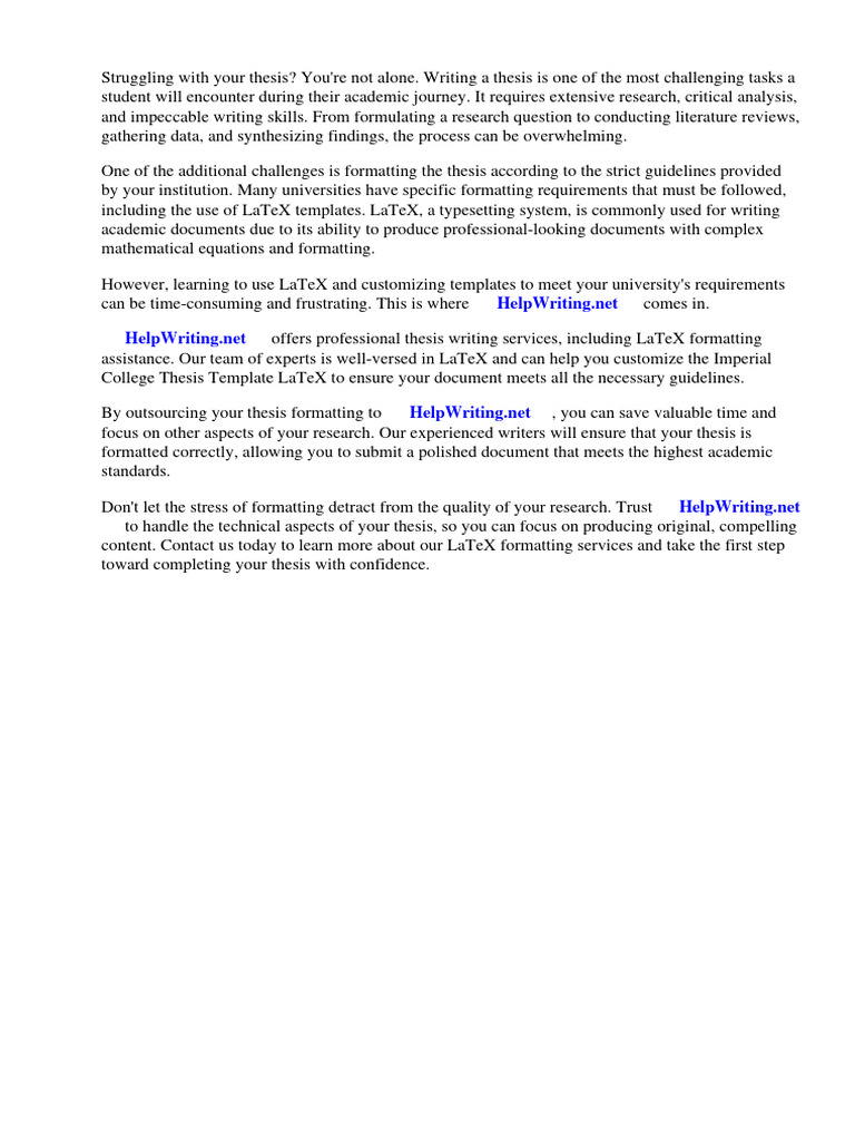 Imperial College Thesis Template Latex | PDF | Thesis | Te X