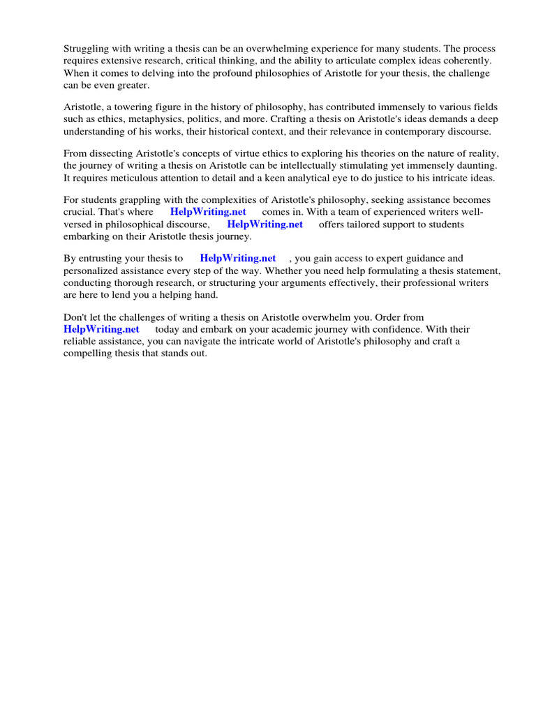 Aristotle Thesis | PDF | Aristotle | Reason