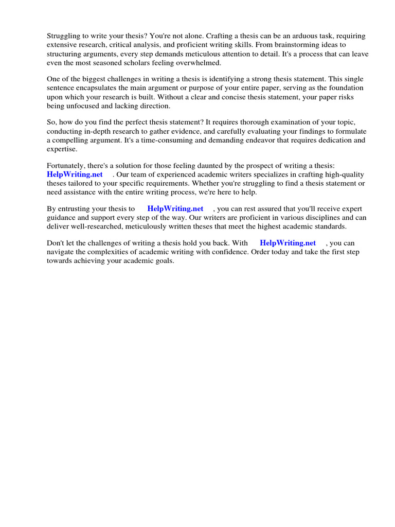 How To Find A Thesis Statement | PDF | Essays | Thesis
