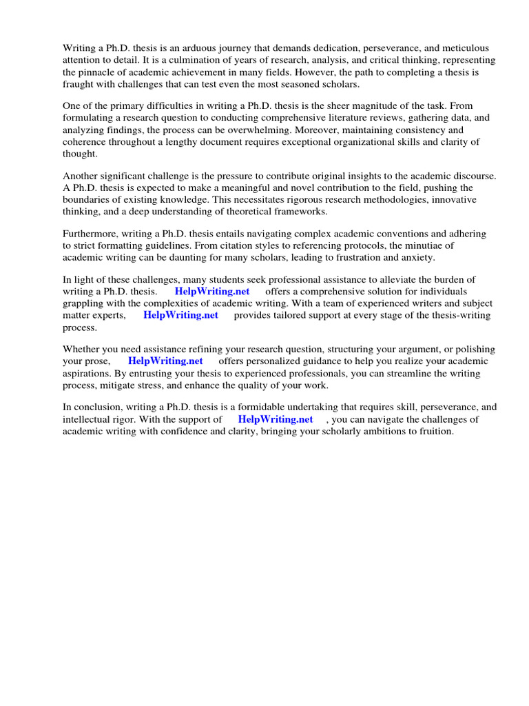 Writing PHD Thesis | PDF | Thesis | Cognition Writing PHD Thesis | PDF | Thesis | Cognition