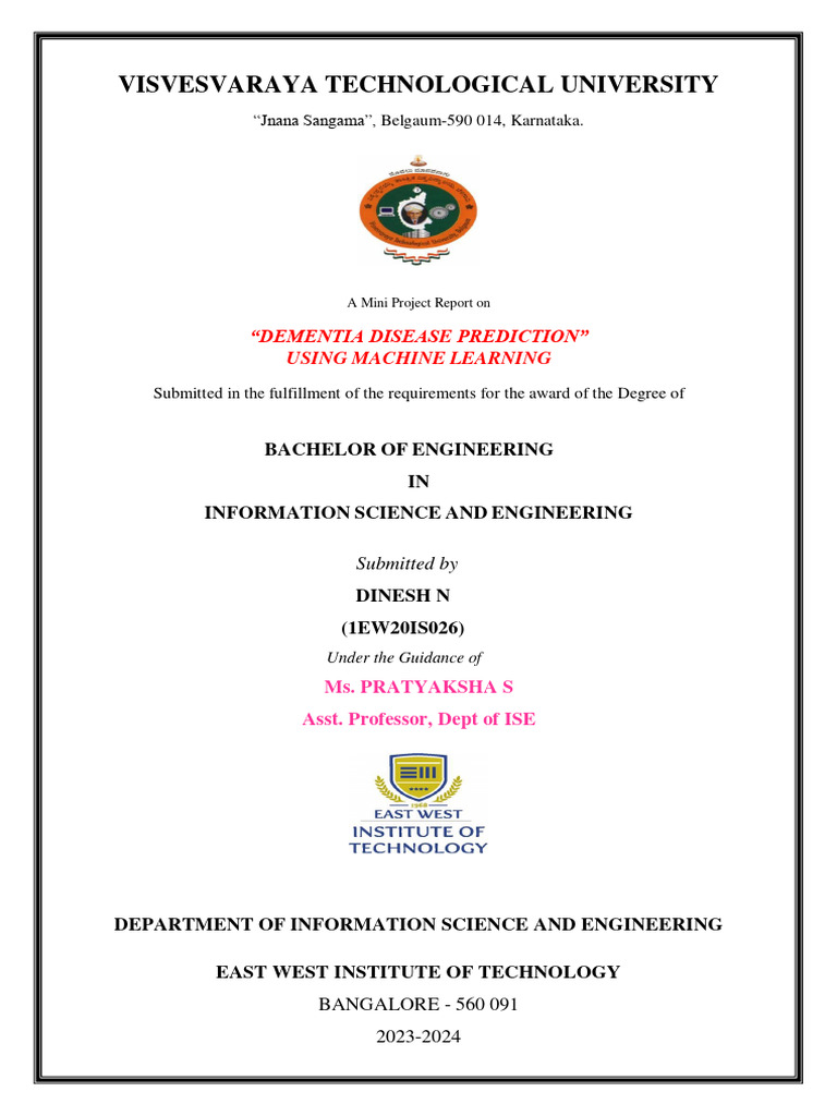 Dementia Disease Prediction Report. | PDF | Statistical Classification | Machine Learning